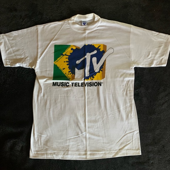 MTV | Shirts | Vintage 9s Mtv Brazil Logo Silkscreen Tshirt | Poshmark